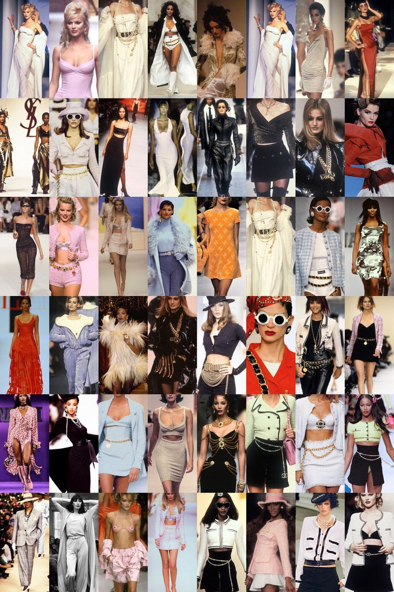 Vintage Runway Aesthetic Collage Kit, Vintage Fashion Aesthetic ...