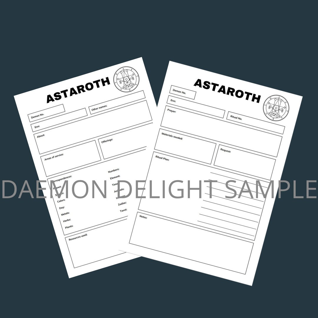 Astaroth Ritual and Study Pages - Etsy