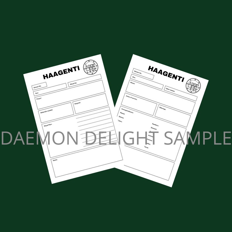 Haagenti Ritual and Study Worksheets - Etsy