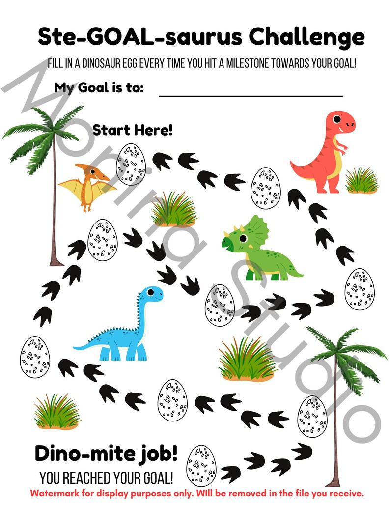 Jurassic Kids Savings Tracker | Dinosaur Themed Goal and Money Saving ...