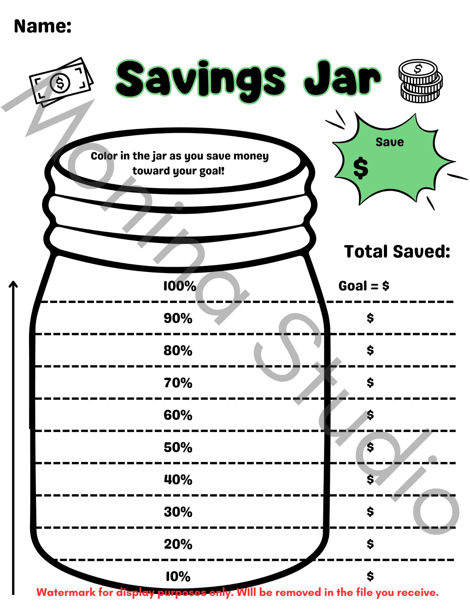 Kids Savings Money Tracker Bundle | Financial Planner for Kids | Money ...