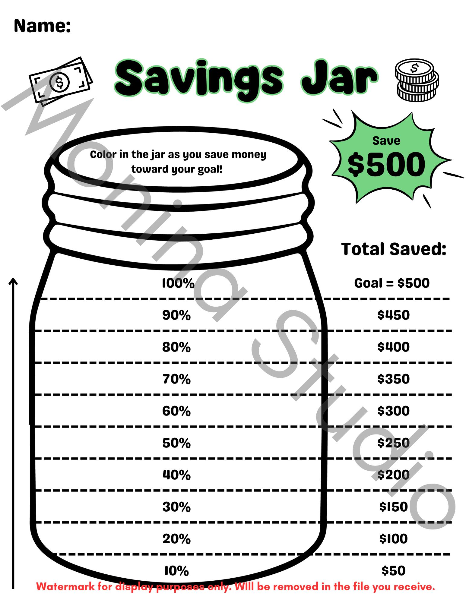Kids Savings Money Tracker Bundle | Financial Planner for Kids | Money ...
