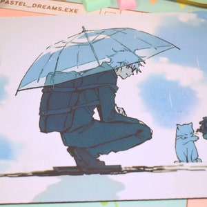 Satoru Gojo Rain Mouse Pad Deskmat Anime Jujutsu Kaisen Cat Blue Cute ...