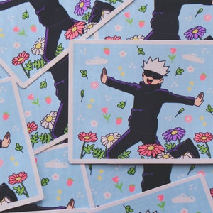 Gojo Satoru Flower Field Sticker Strawberry Flowers JJK Jujutsu Kaisen ...