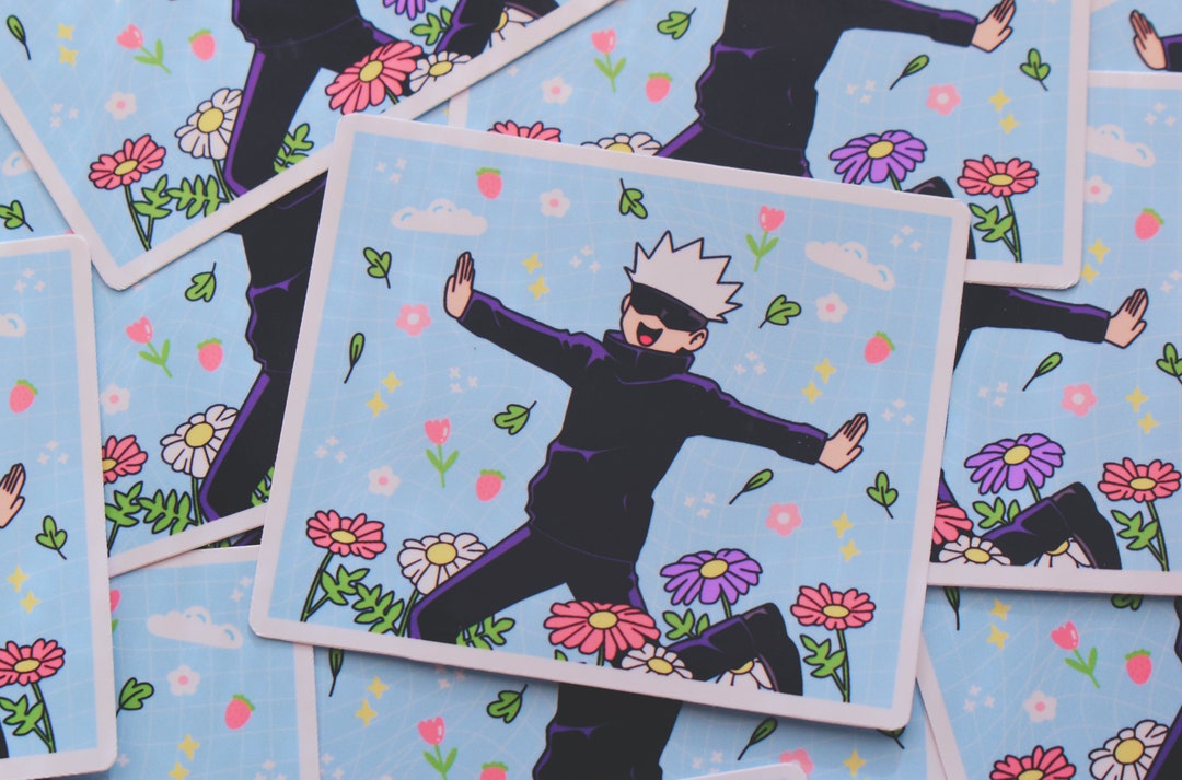 Gojo Satoru Flower Field Sticker Strawberry Flowers JJK Jujutsu Kaisen ...