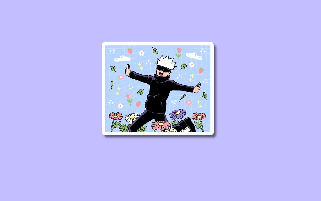 Gojo Satoru Flower Field Sticker Strawberry Flowers JJK Jujutsu Kaisen ...