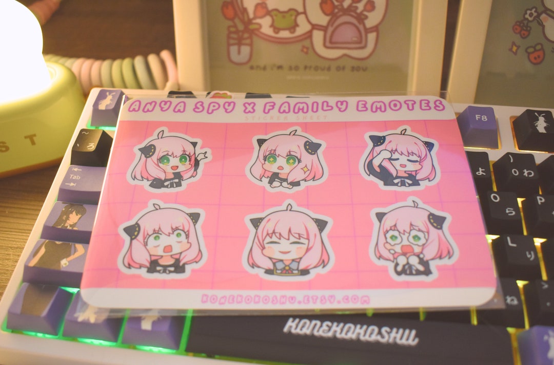 Kawaii Anya Emotes Sticker Sheet Spy X Family Mailbox Cute, Kawaii ...