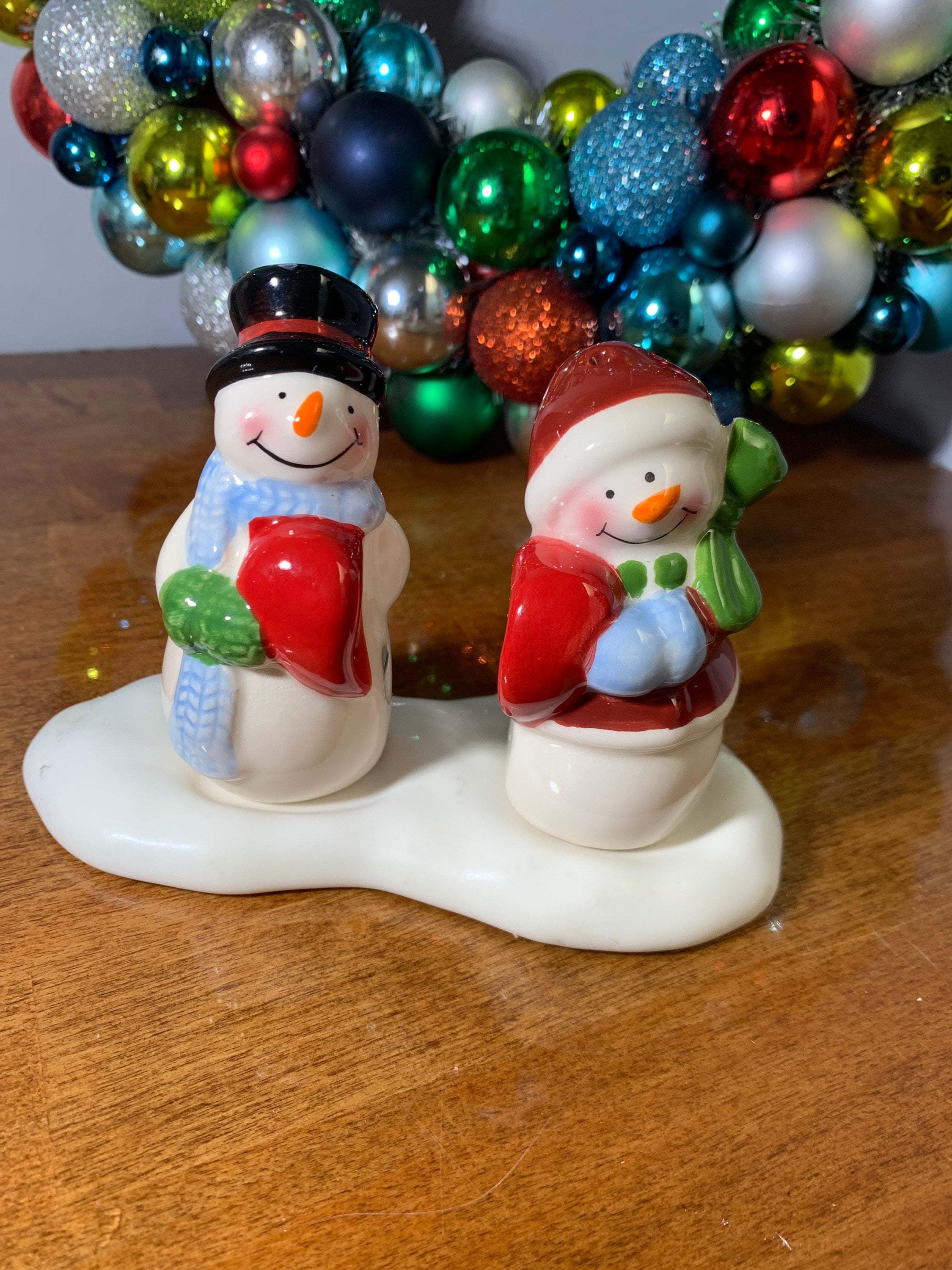 Hallmark Snowman Salt and Pepper Shaker Set Ceramic Magnetic - Etsy