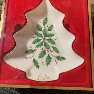 Christmas Lenox Holiday Tree Candy Dish- Ceramic Vintage Christmas Tree ...