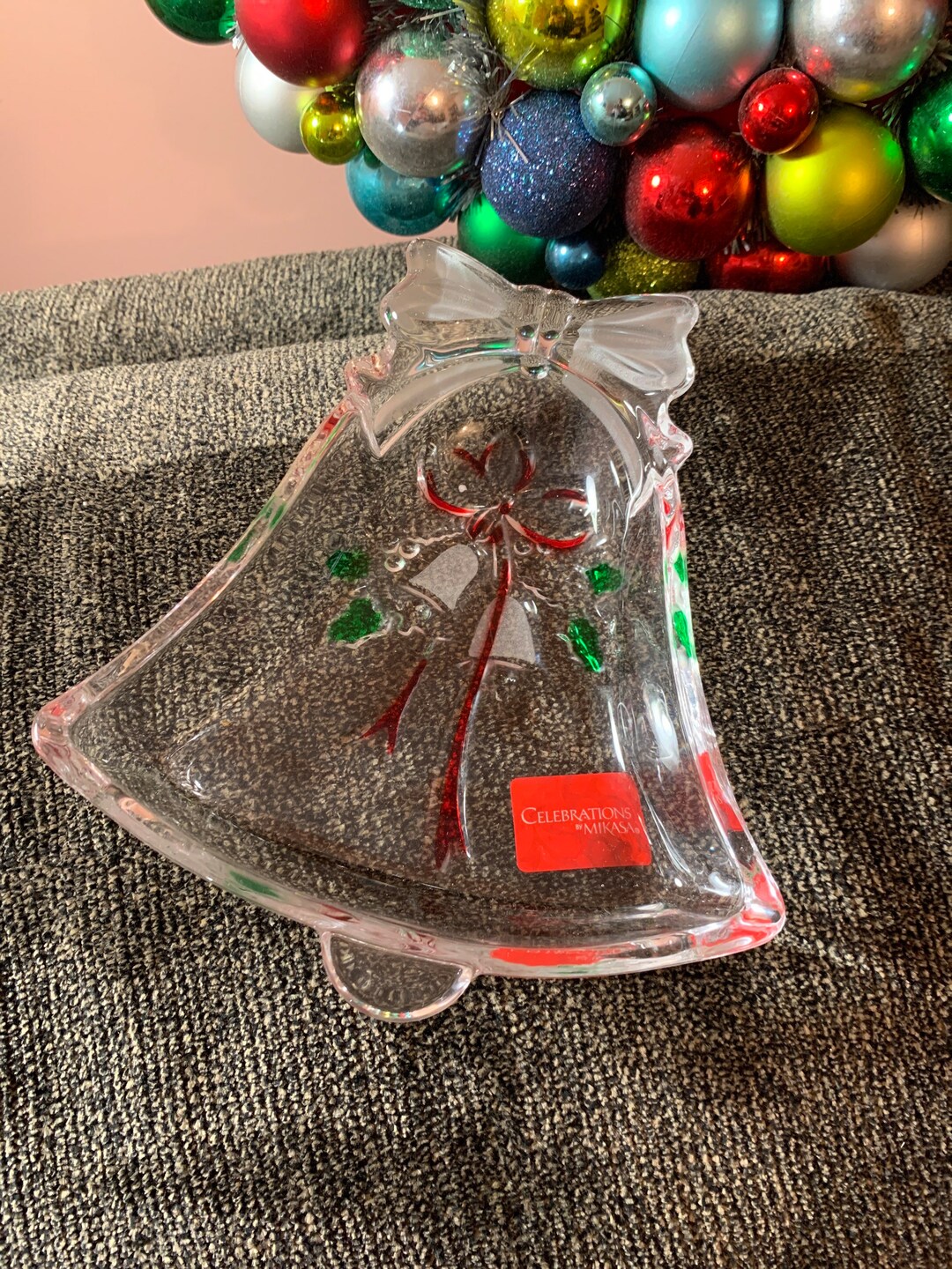 Mikasa Christmas Crystal Bell Shaped Candy Dish- Vintage Glass Dish NEW ...