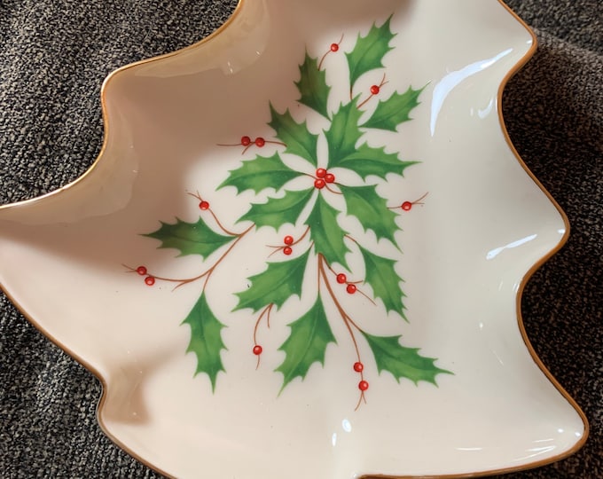 Christmas Lenox Holiday Tree Candy Dish- Ceramic Vintage Christmas Tree ...