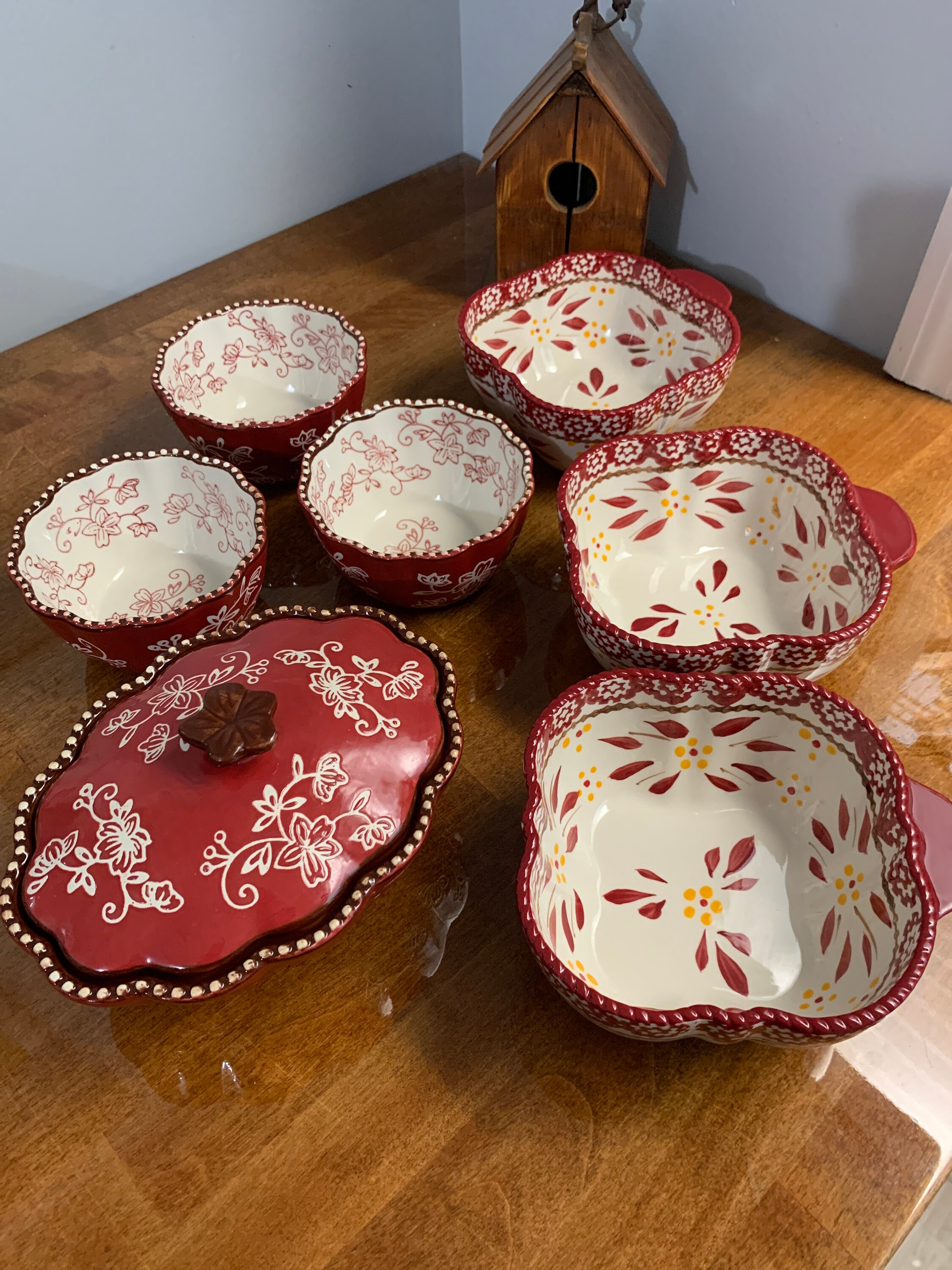 Temptations Baking Dishes Floral Lace or Old World Bowls Your Choice in ...