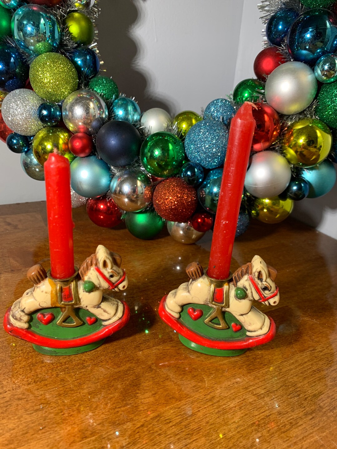 Holiday Memories Collector Rocking Horse Candles- Vintage Set of Two ...