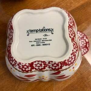 Temptations Baking Dishes- Floral Lace or Old World Bowls Your Choice ...