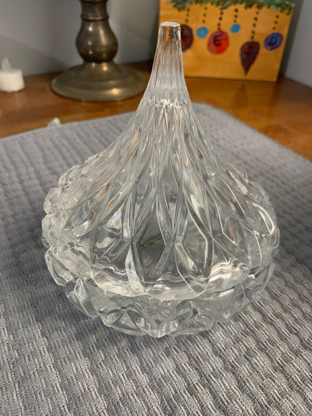 Kiss Crystal Covered Candy Dish- Godinger Crystal Clear Hershey Kiss ...