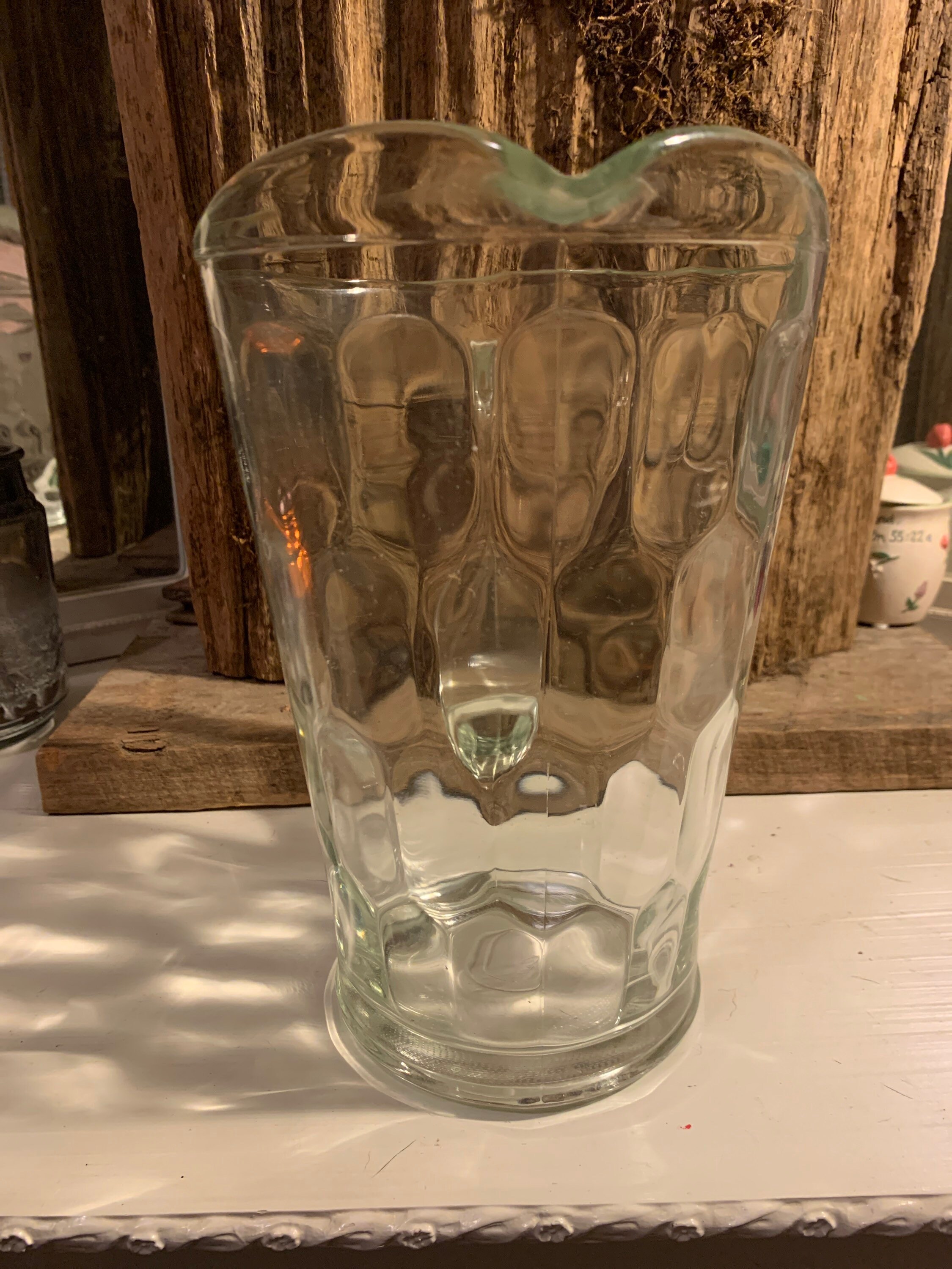 Crisa Vintage Large Heavy Glass Pitcher in Excellent Condition - Etsy