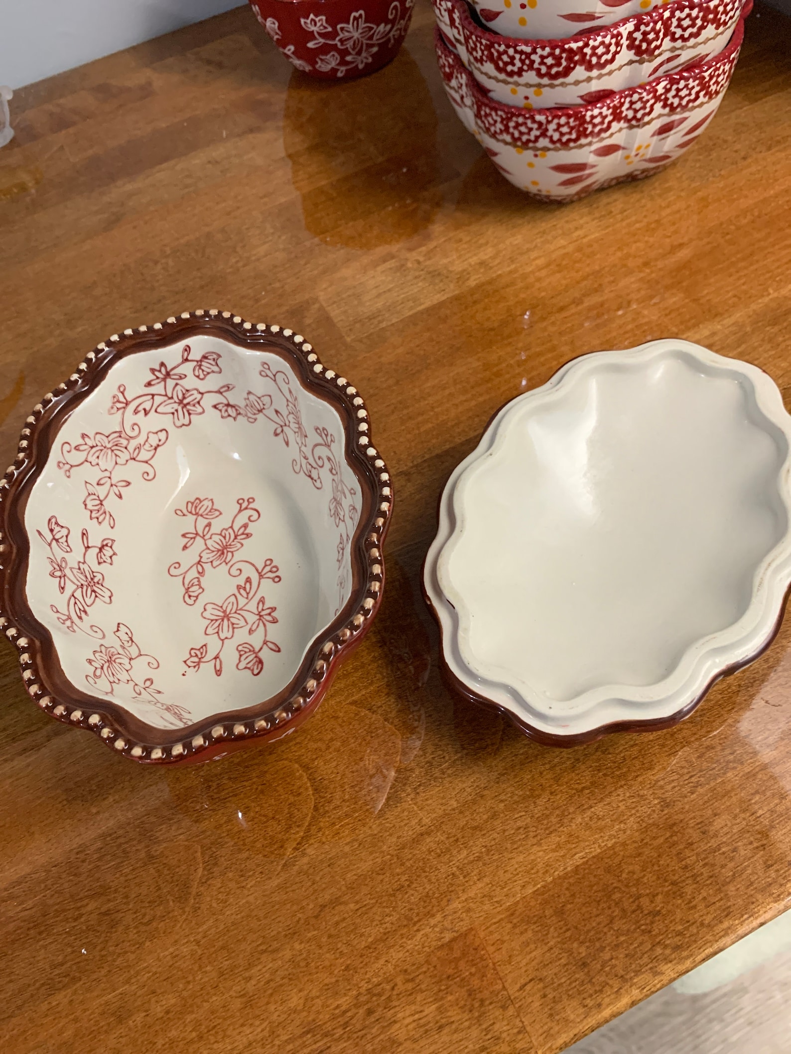 Temptations Baking Dishes Floral Lace or Old World Bowls Your Choice in ...