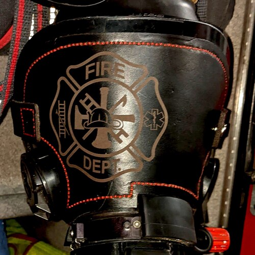 Personalized Firefighter SCBA Leather Mask Cover black - Etsy