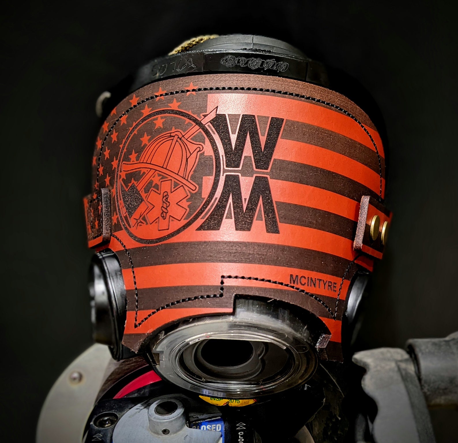 Personalizable Firefighter SCBA Leather Mask Cover for Scott AV-3000 ...