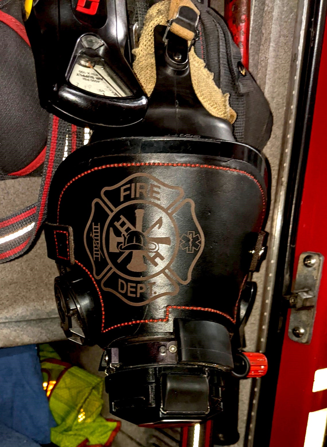 Personalized Firefighter SCBA Leather Mask Cover for MSA G1 - Etsy