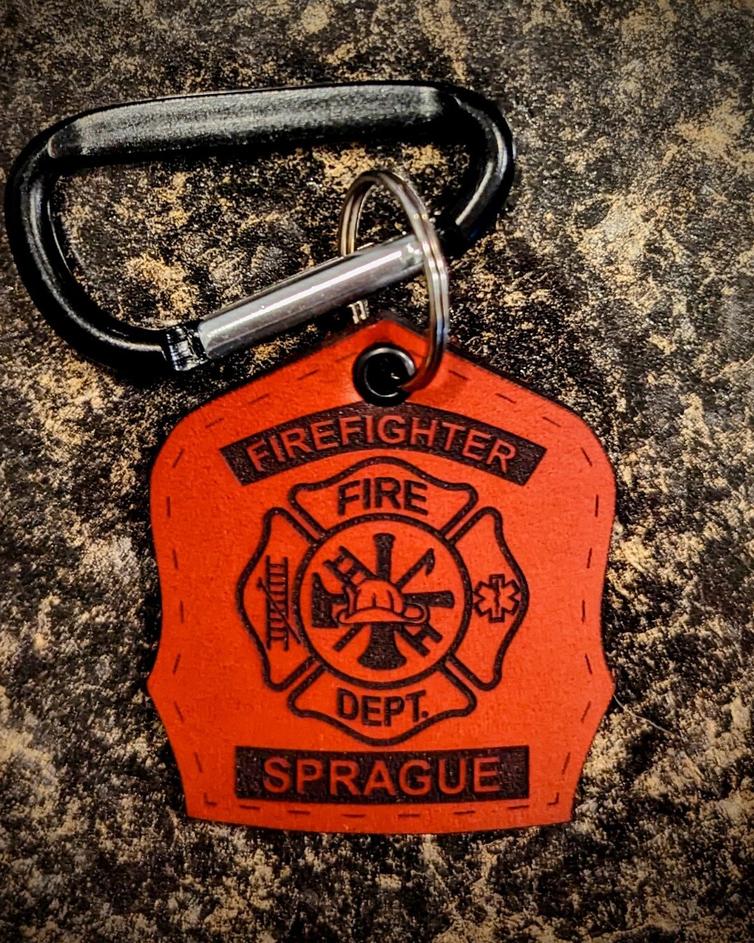 Custom Leather Firefighter Helmet Shield Keychain. - Etsy