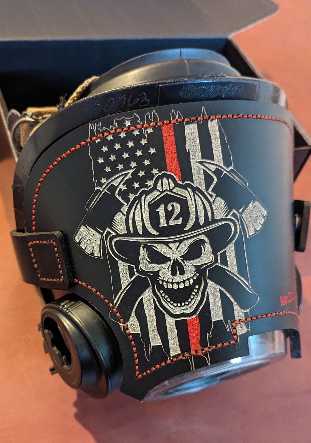 Personalized Firefighter SCBA Leather Mask Cover for Scott AV-3000 Mask ...