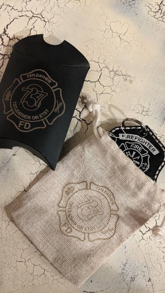 Custom Black Leather Firefighter Helmet Shield Keychain. - Etsy