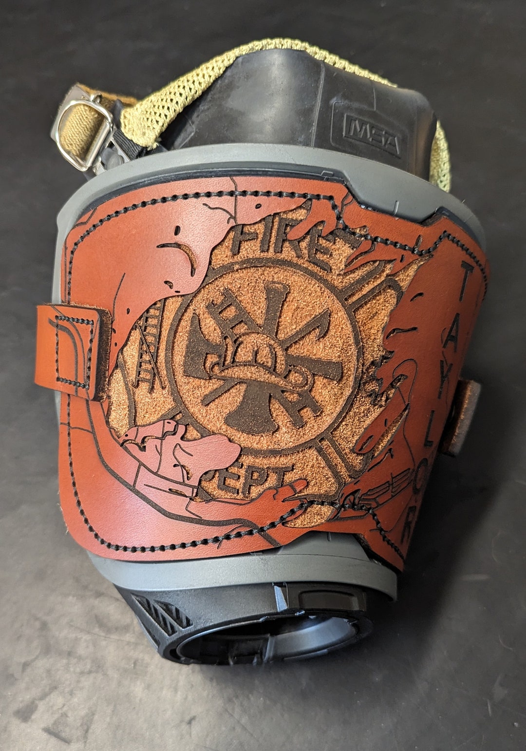Personalized Firefighter SCBA Leather Mask Cover for MSA G1 Mask ...