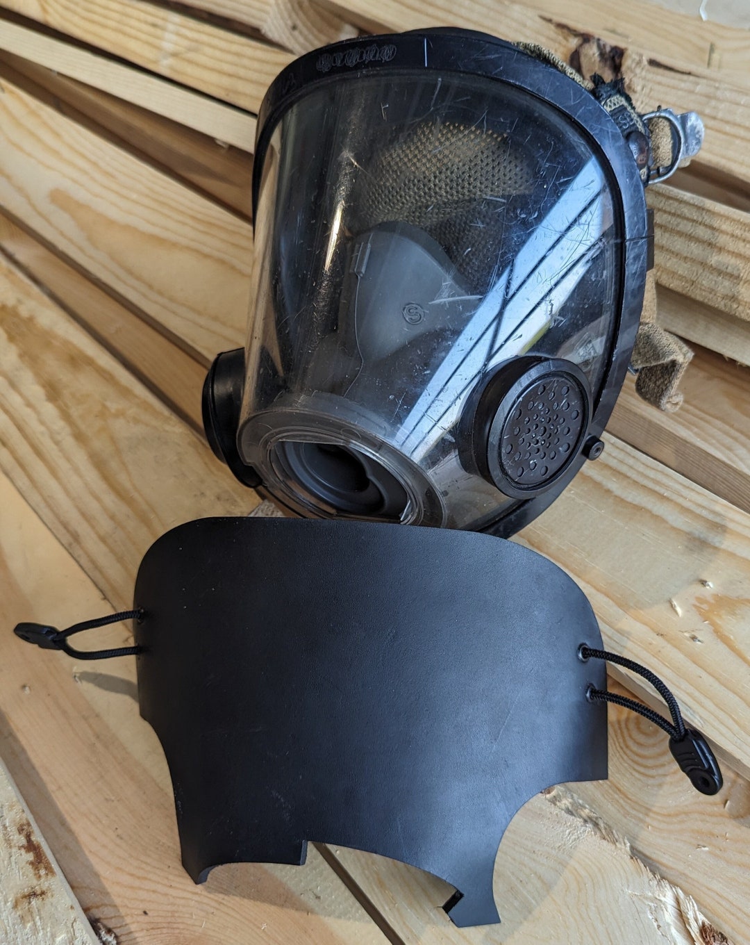 Firefighter SCBA Leather Mask Cover/ Blackout Mask Without a Backstrap ...