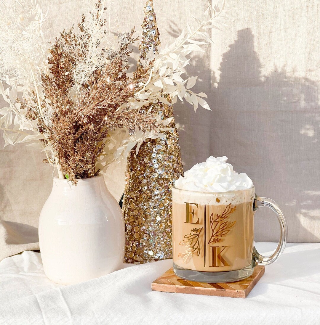 Initial Coffee Mug | Initial Glass Mug | Monogram Coffee Mug ...