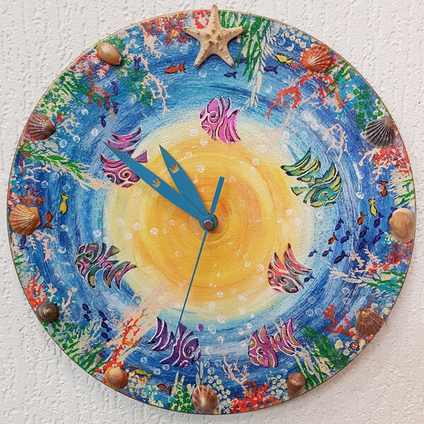 Coral Clock - Etsy