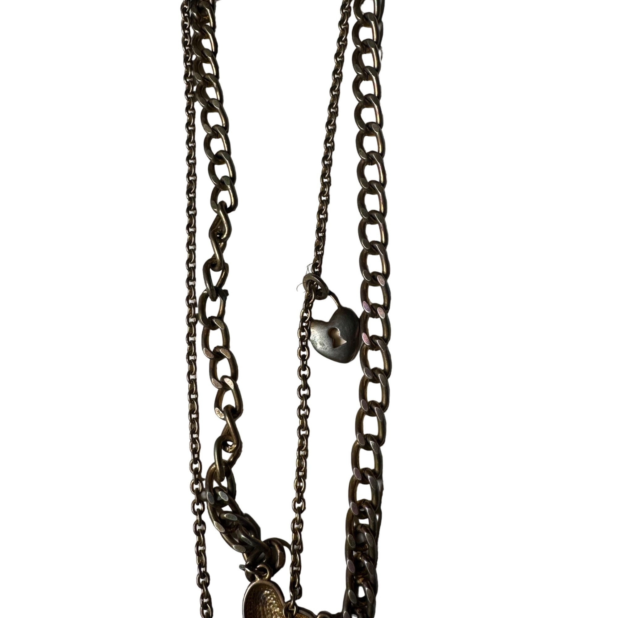 Y2K Key Locket Heart Chain Grunge Necklace - Etsy