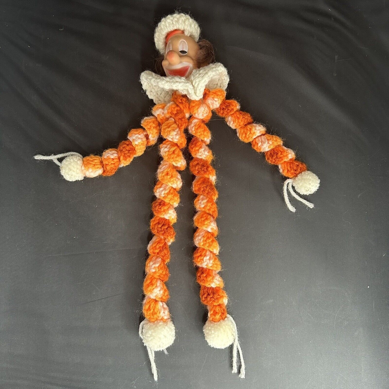 Vintage Yarn Clown Orange White Skinny Leggy Stringy Guy - Etsy