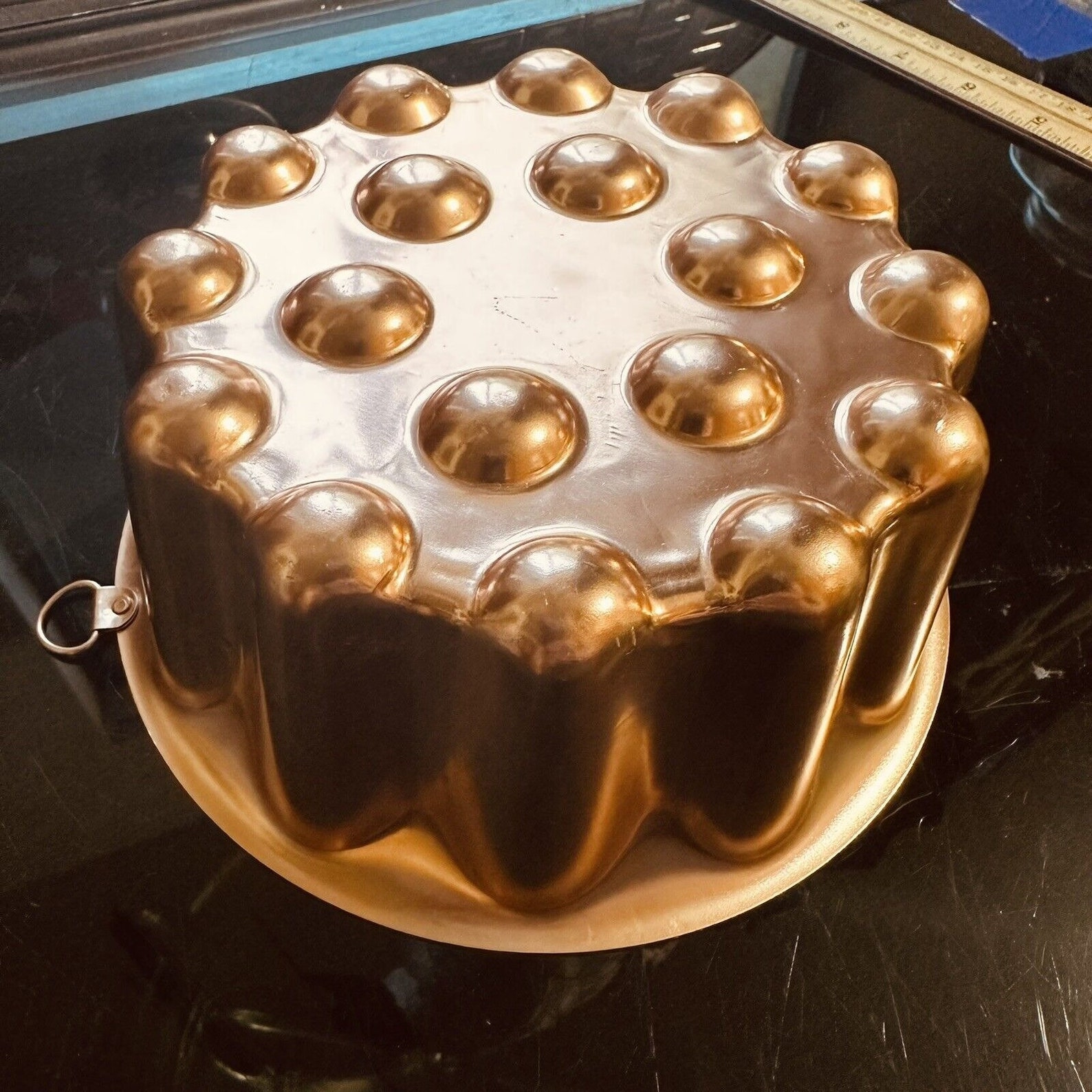 Vintage 7" Round Copper Jello Mold Cake Pan Kitchen Wall Hanging Decor ...