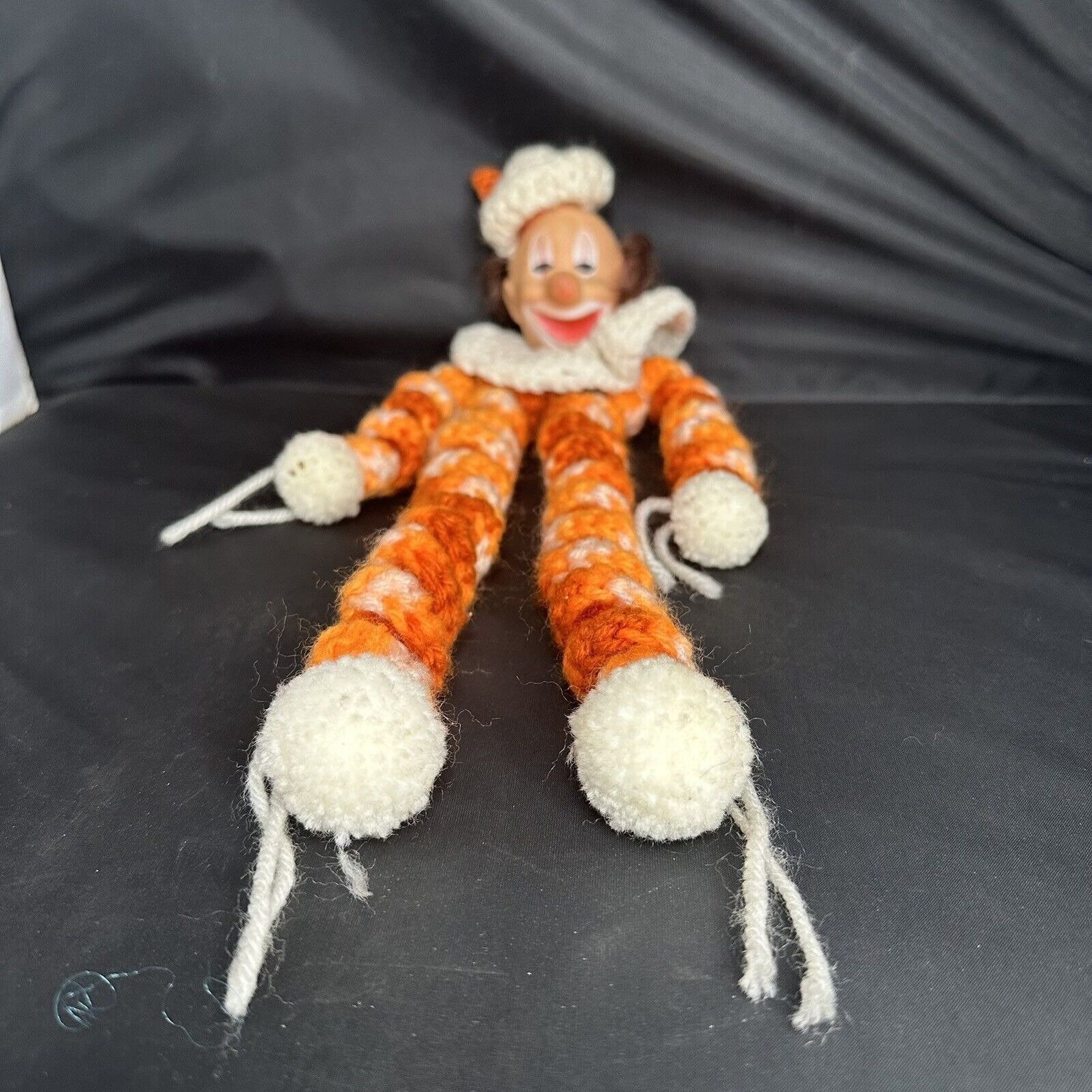 Vintage Yarn Clown Orange White Skinny Leggy Stringy Guy - Etsy