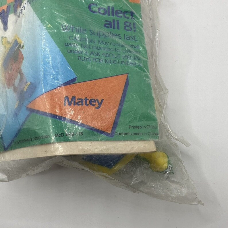 1989 Mcdonald’s Funny Fry Friends Happy Meal Toy Figure Matey Set 3 ...