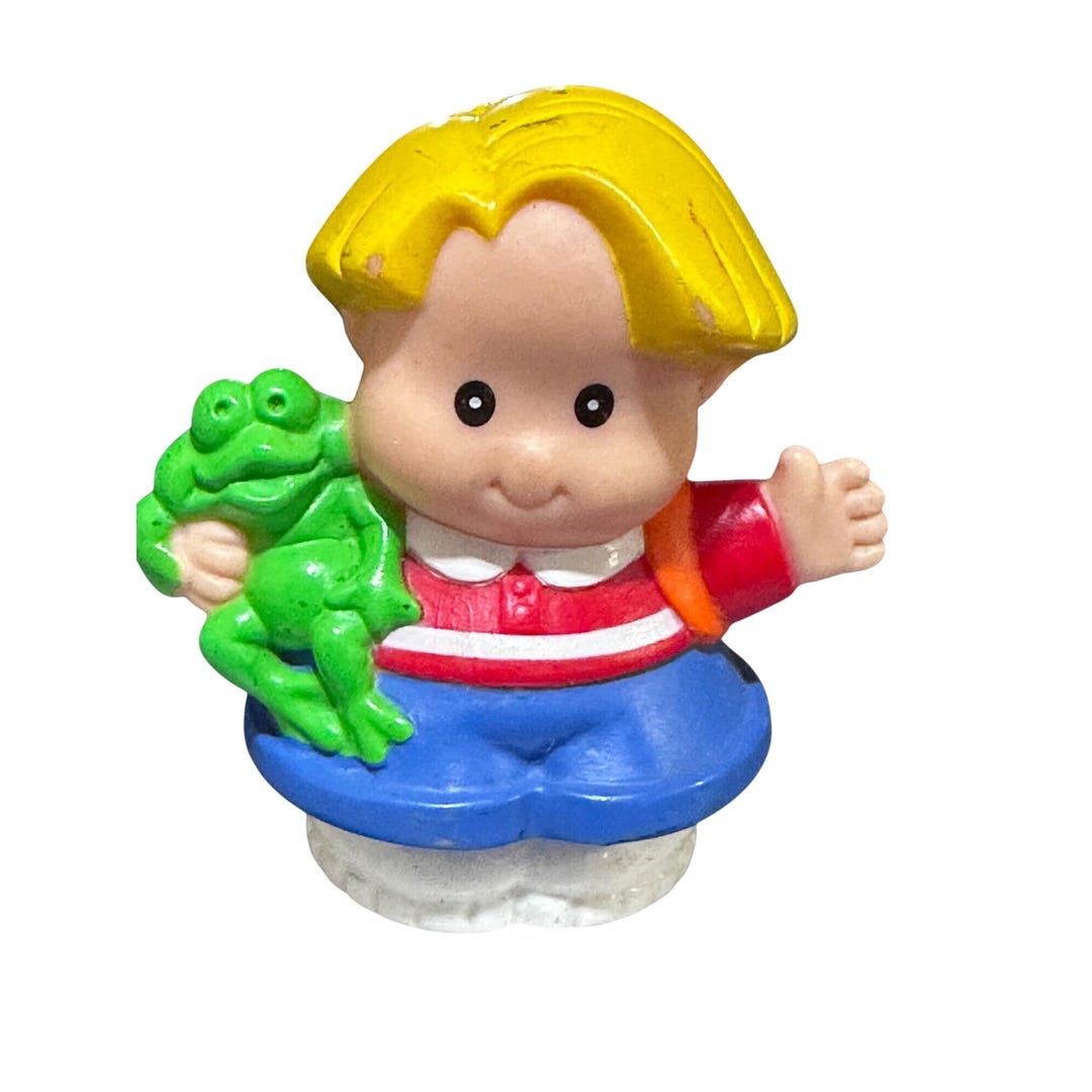 Vintage Fisher-price Little People Eddie Figure Holding Frog 2002 ...