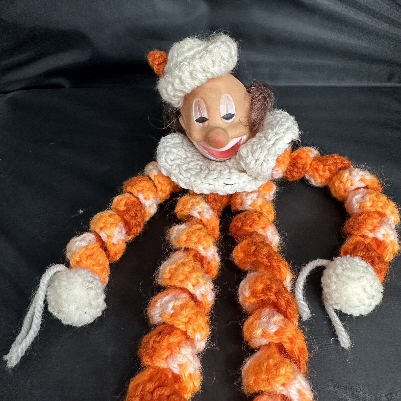 Vintage Yarn Clown Orange White Skinny Leggy Stringy Guy - Etsy