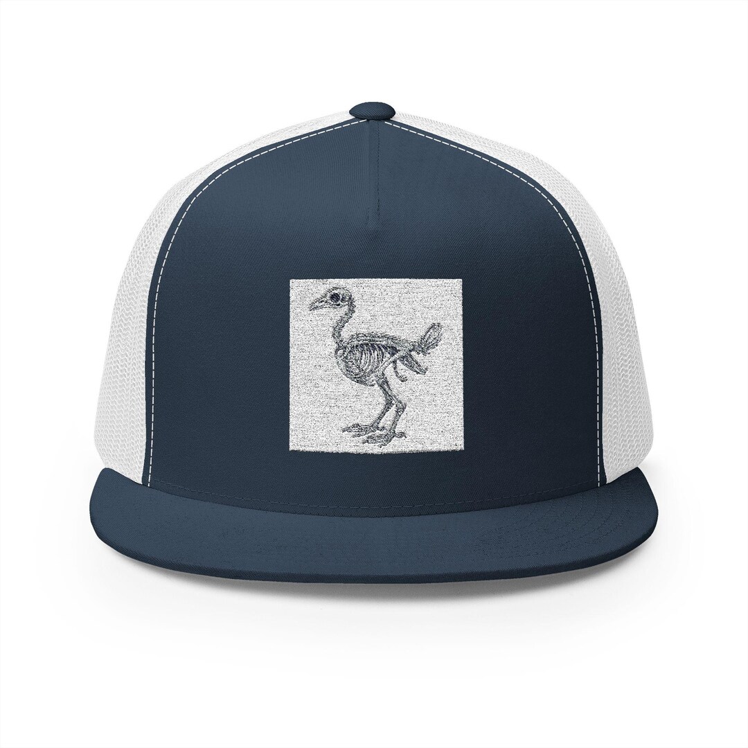 Embroidered Trucker Cap, Chicken Skeleton Anatomy, Unique Hat, Farm ...