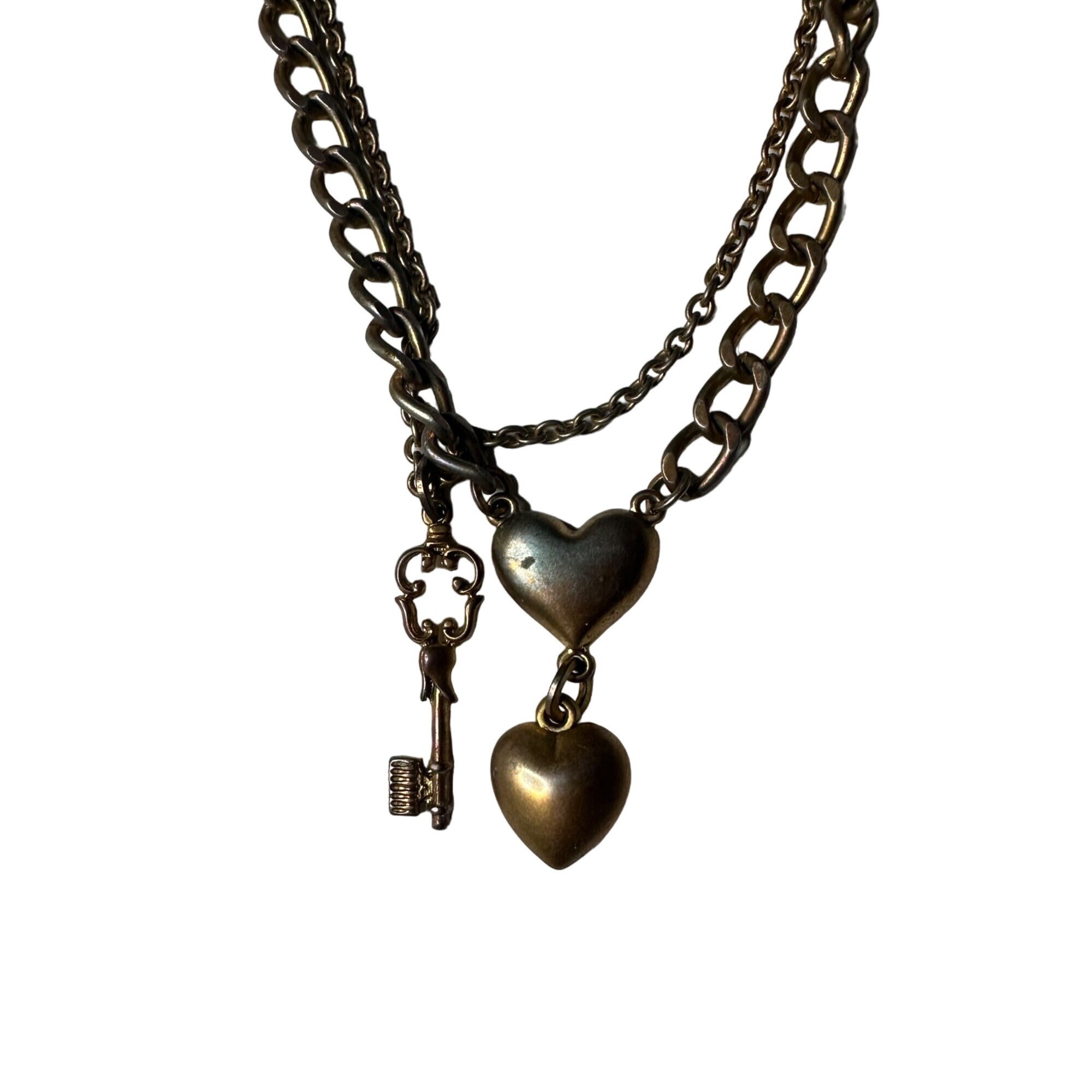 Y2K Key Locket Heart Chain Grunge Necklace - Etsy