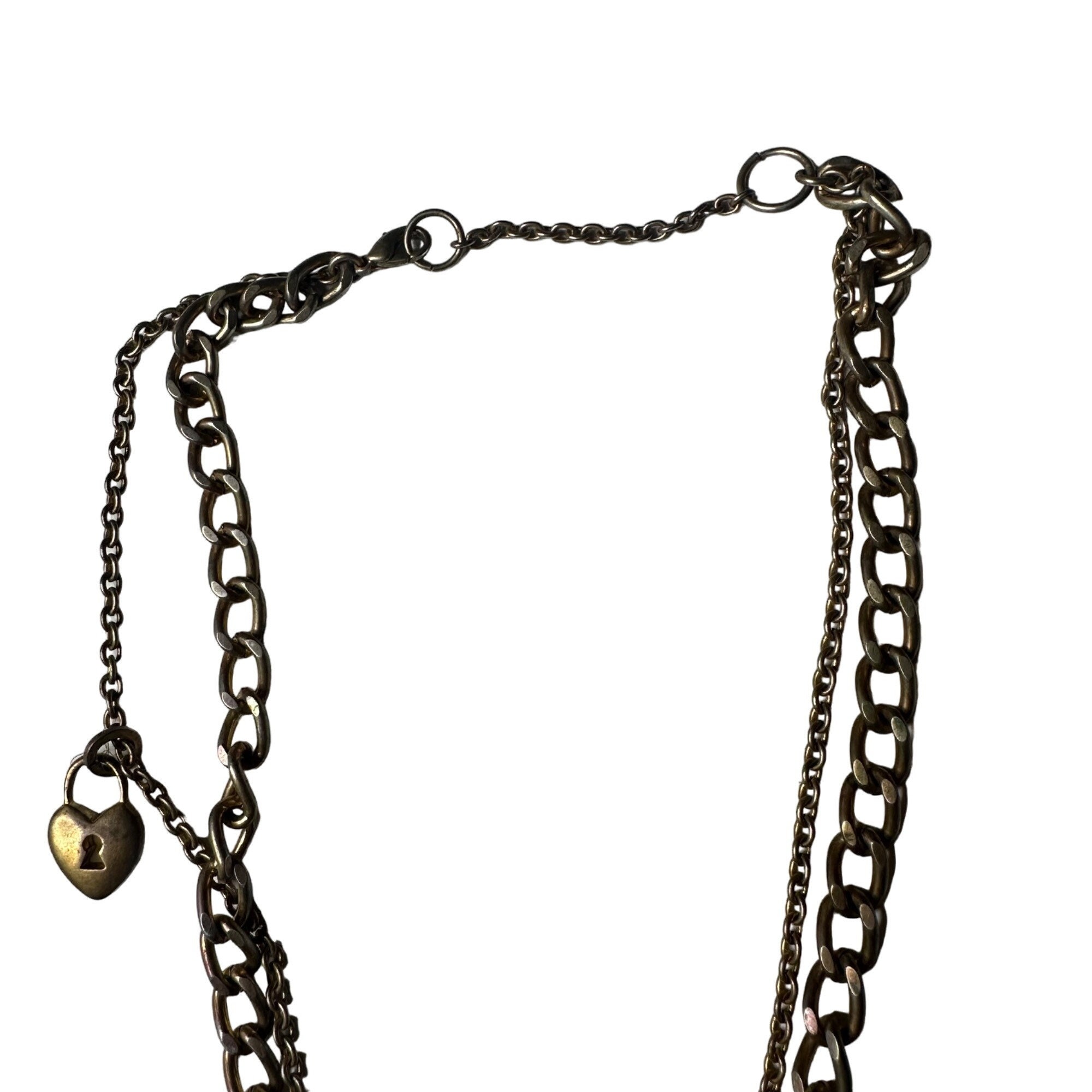 Y2K Key Locket Heart Chain Grunge Necklace - Etsy