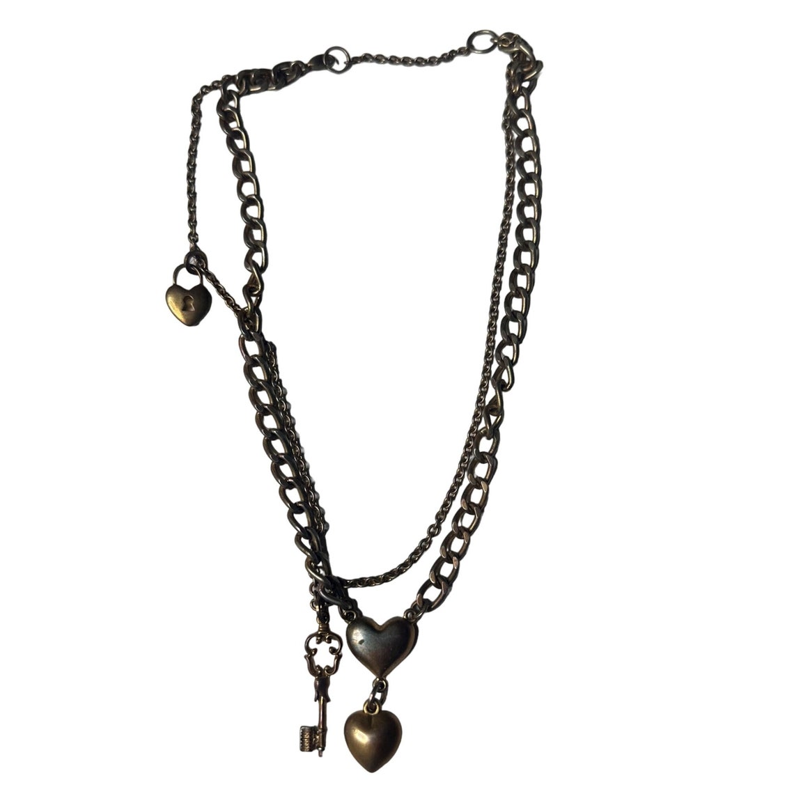 Y2K Key Locket Heart Chain Grunge Necklace - Etsy