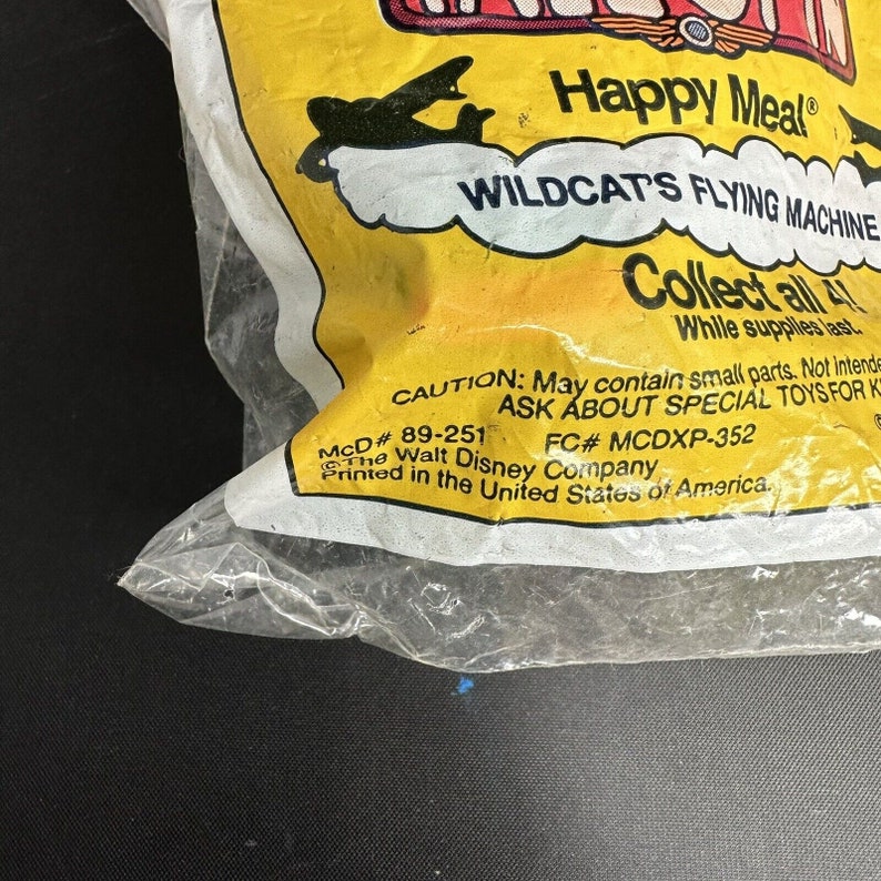 1989 Mcdonald’s Disney Tale Spin Wildcat Flying Machine Happy Meal Toy ...