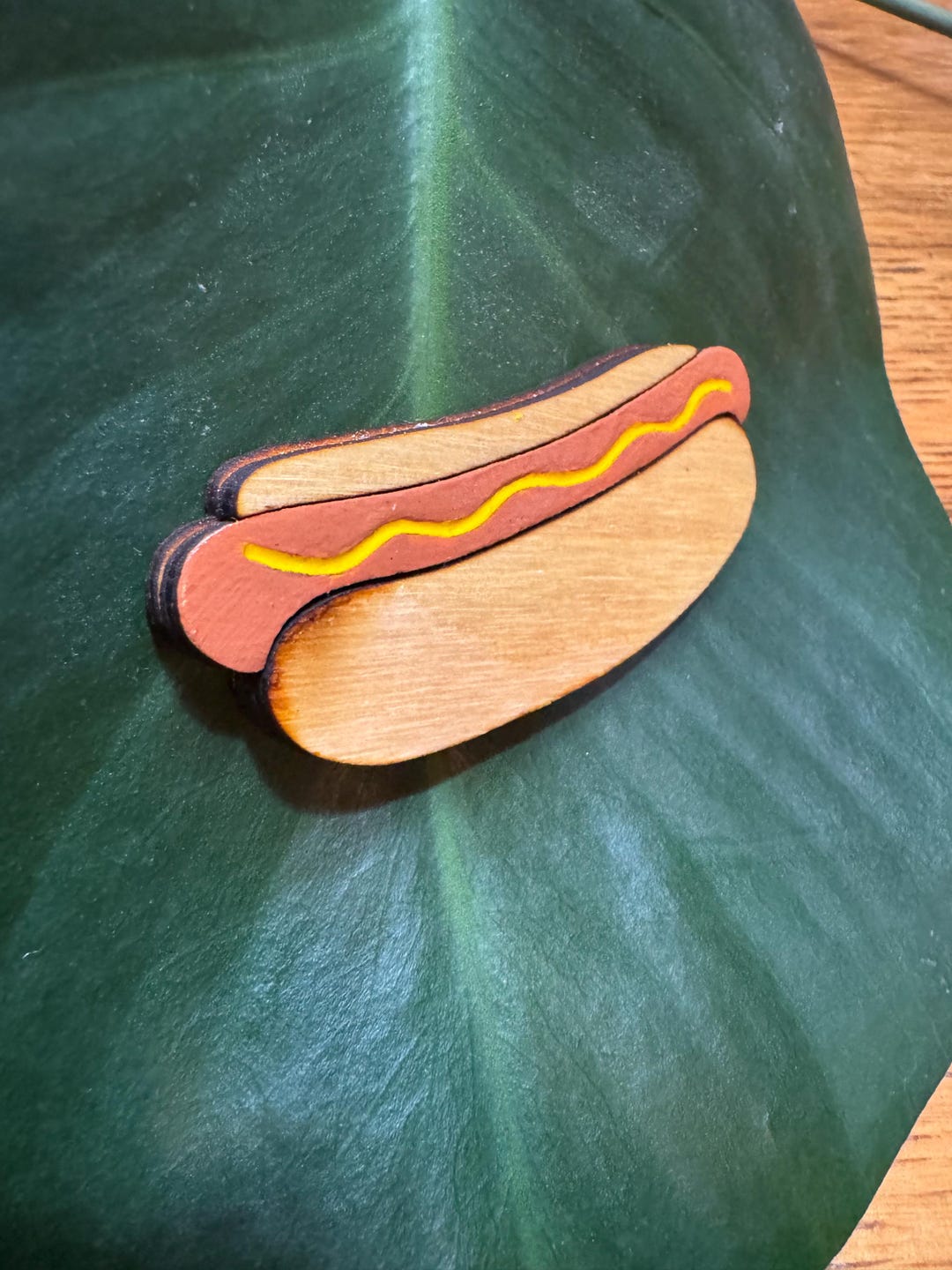 Handmade Wooden Hot Dog Pin - Laser Cut & Hand Painted Accessory - Etsy