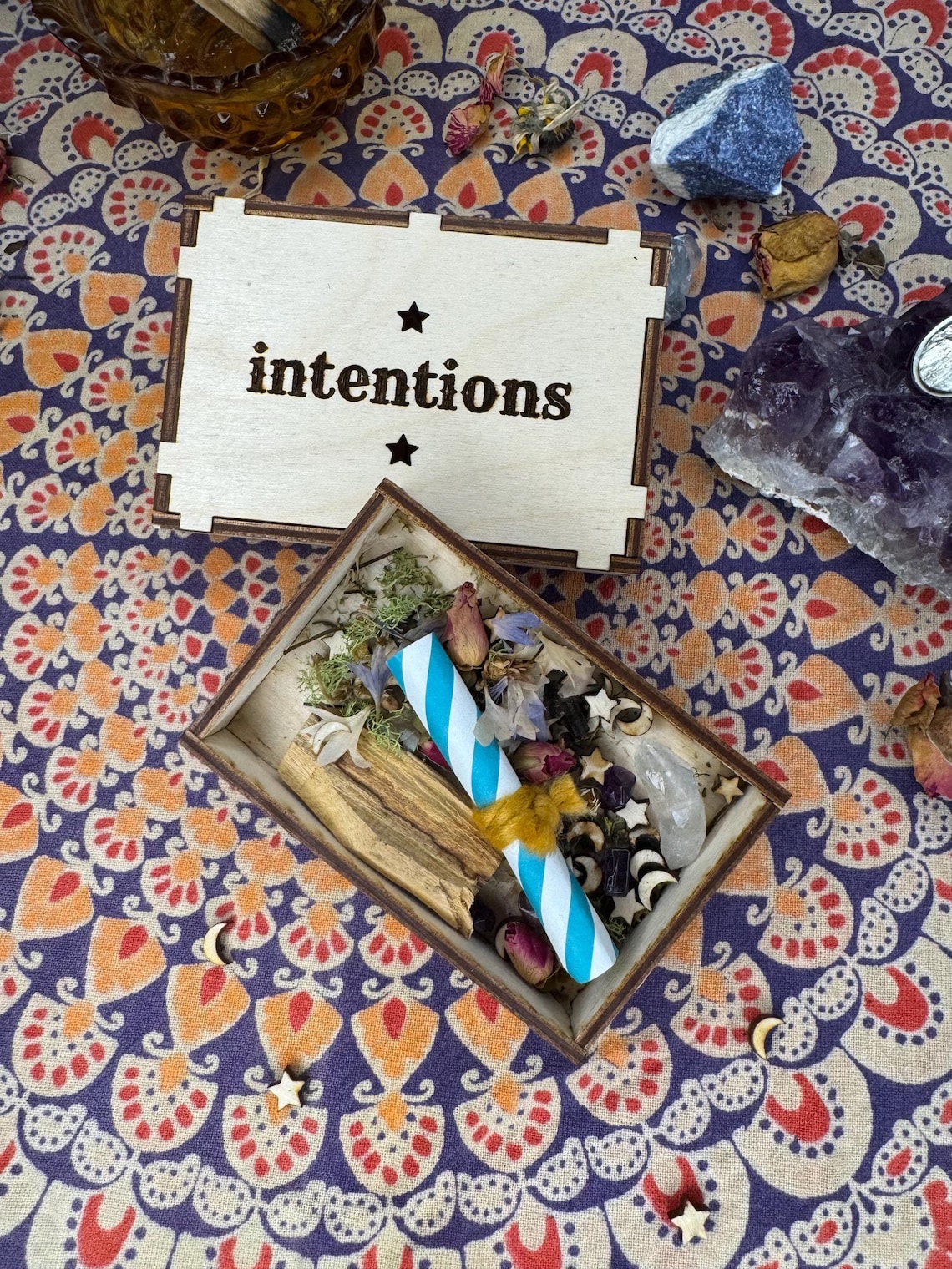 Handmade Intention Box: Witchy Spiritual Gift With Crystals & Palo ...