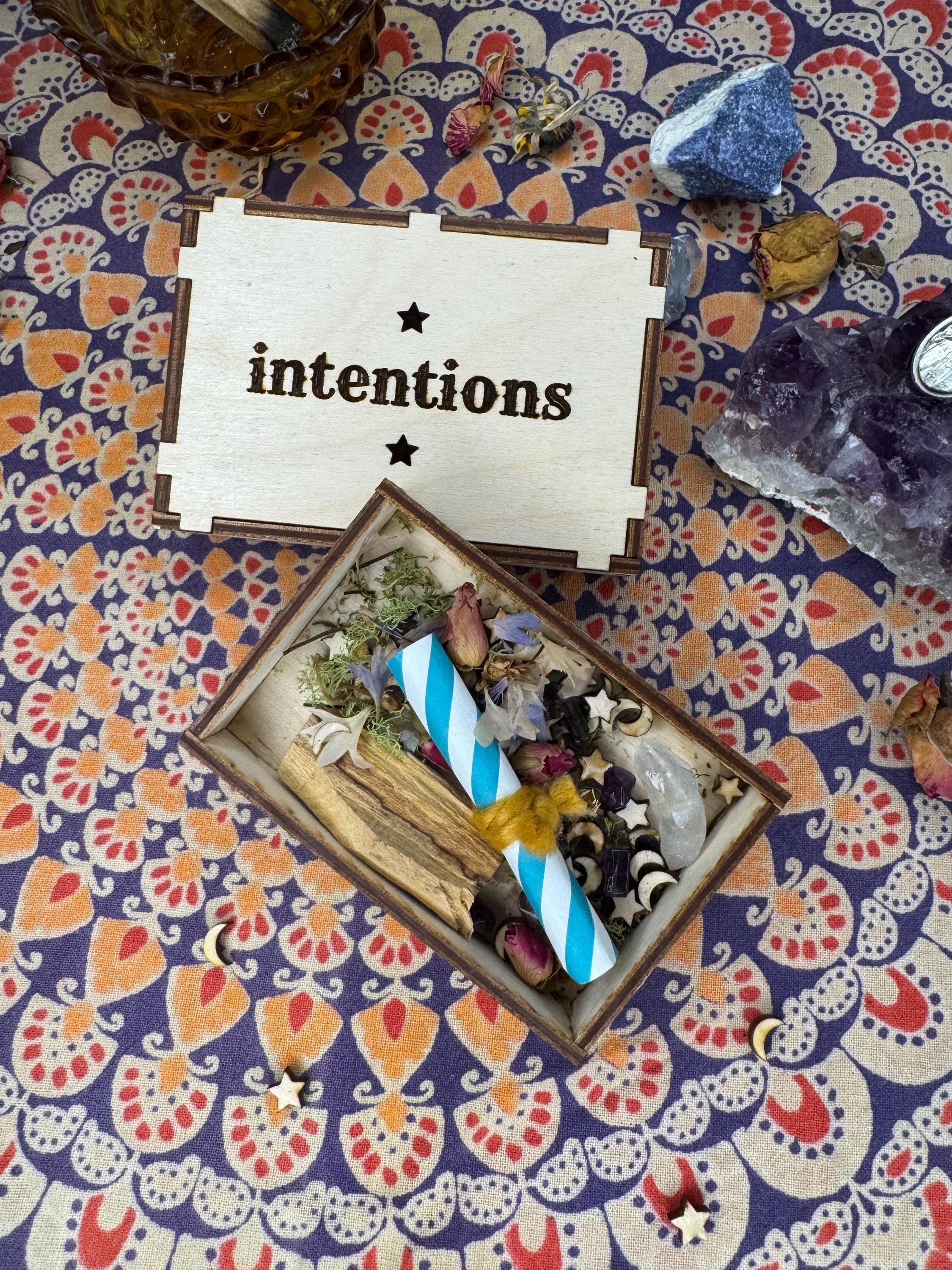 Handmade Intention Box: Witchy Spiritual Gift With Crystals & Palo ...