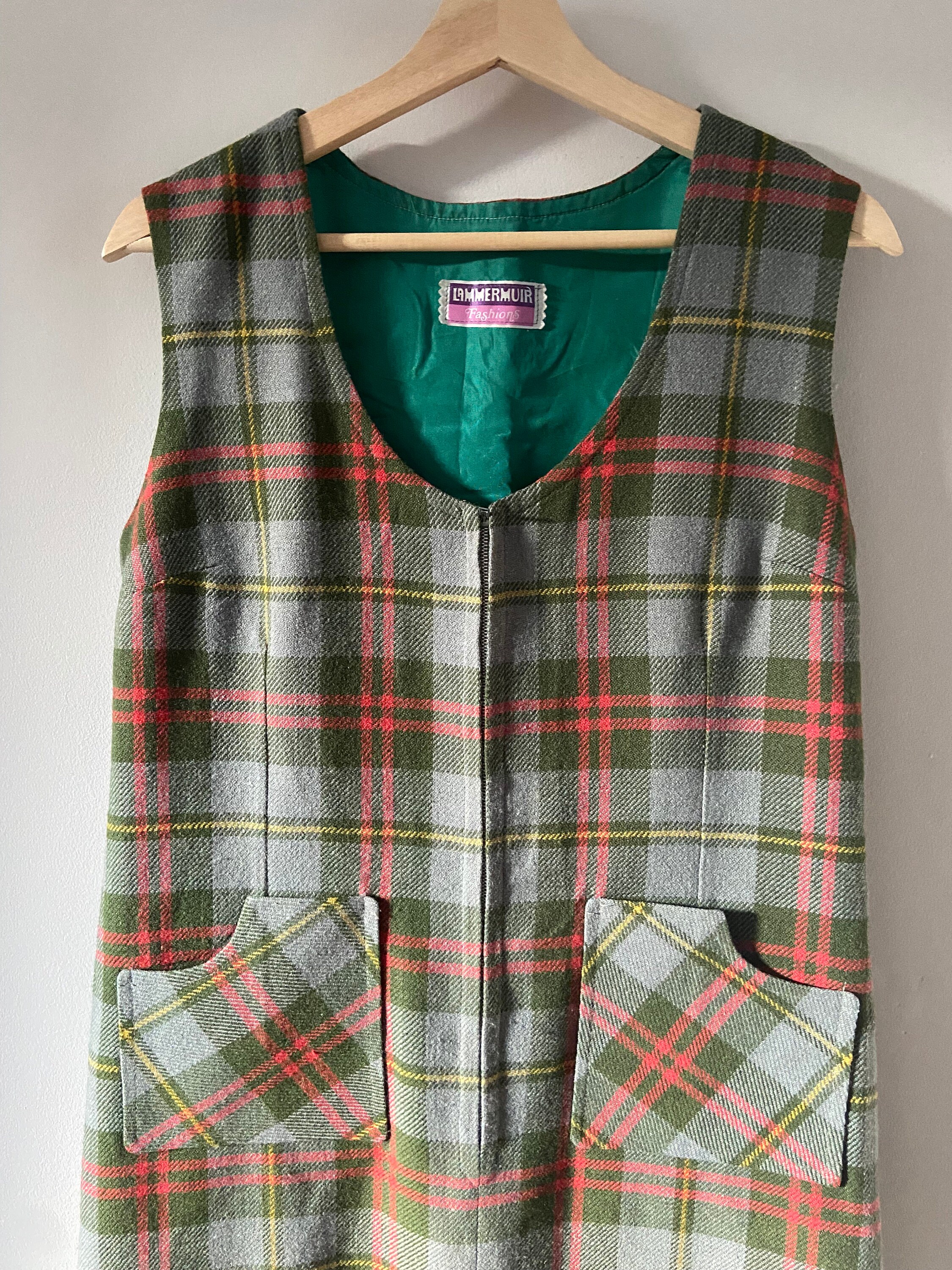 Vintage 60's Mod Plaid Shift Dress - Etsy