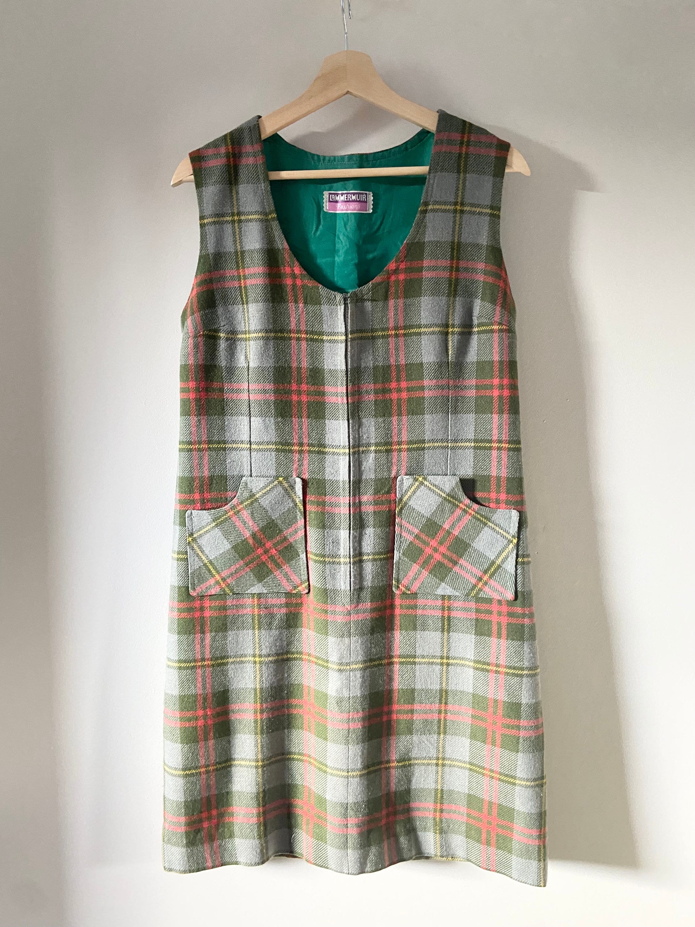 Vintage 60's Mod Plaid Shift Dress - Etsy