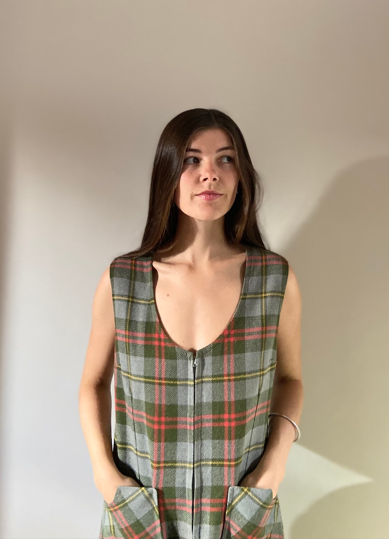 Vintage 60's Mod Plaid Shift Dress - Etsy