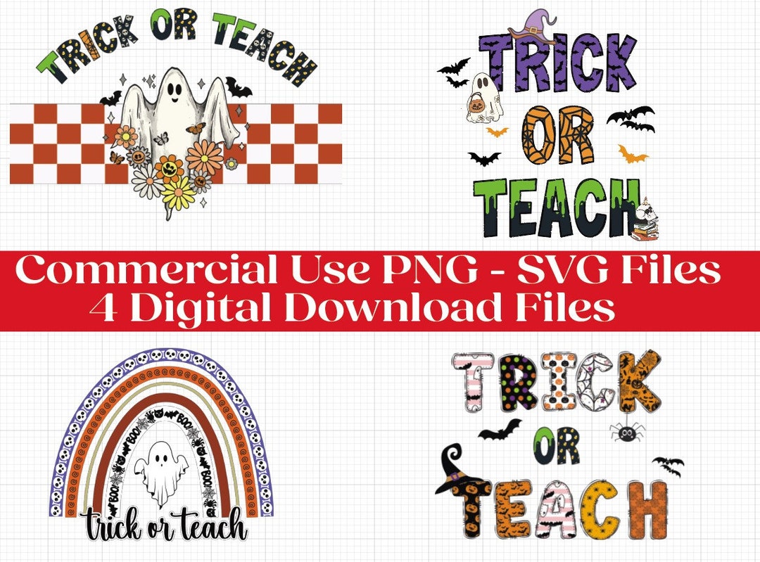 Trick or Teach Halloween SVG Bundle: Teacher Designs (digital Download ...